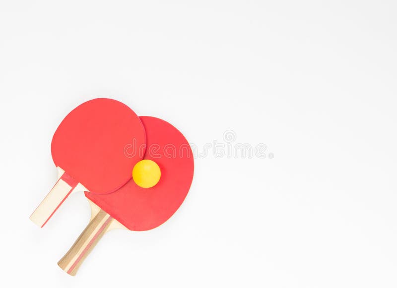 Sport Background. Red Ping-pong Rackets and Balls. Flat Lay, Top View ...