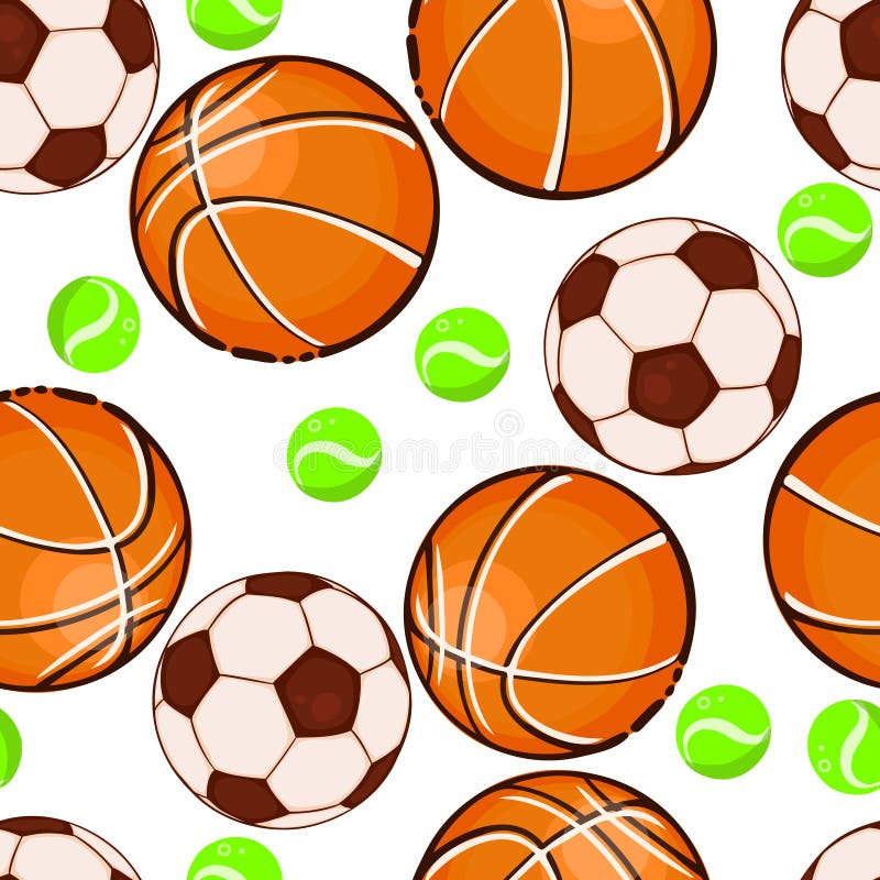 Seamless Pattern Sports Balls. Vector Illustration Stock Illustration ...