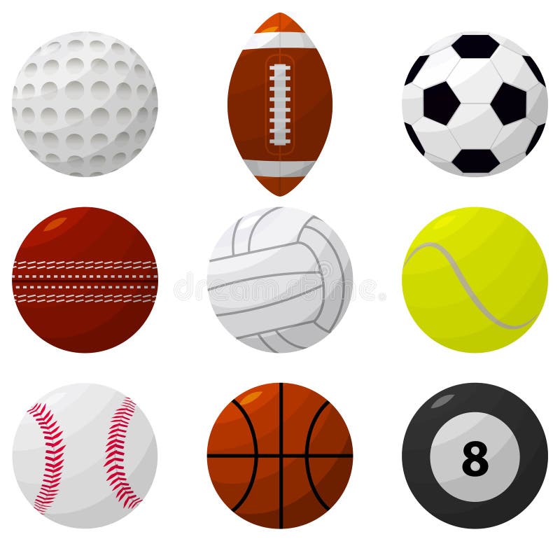 Sport Ball Set for Different Games. Vector Stock Vector - Illustration ...