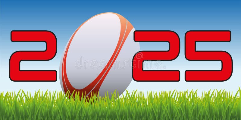 Sports Card on the Theme of Rugby for the Year 2025 Stock Image - Image ...