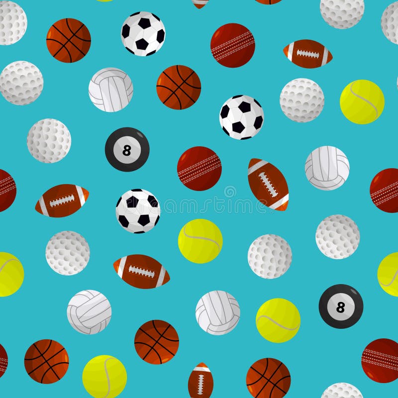 Sport Balls for Different Games Background Pattern. Vector Stock Vector ...