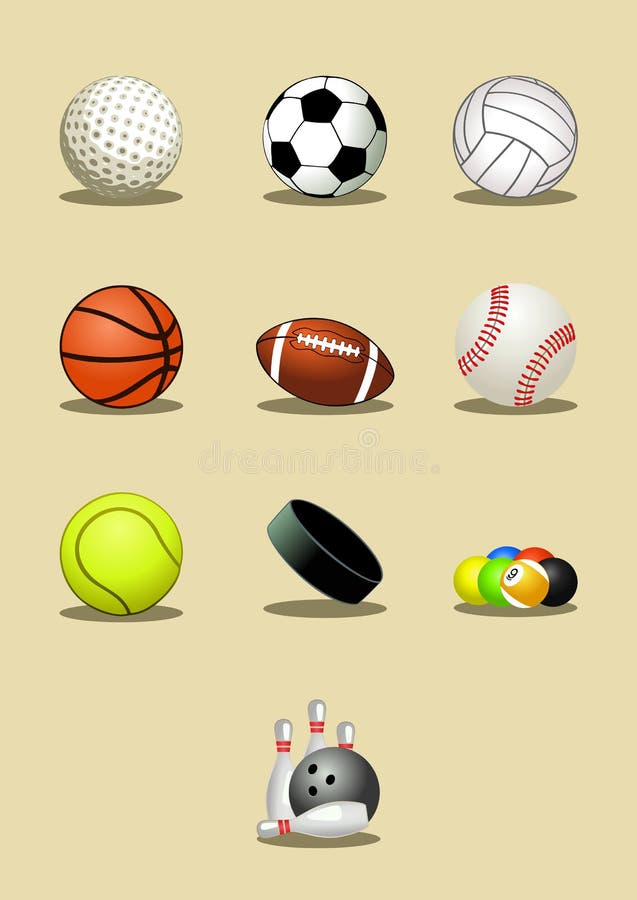 Sport balls icon set stock vector. Illustration of movement - 19308967