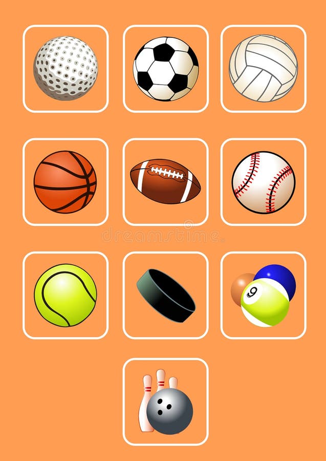 Sport Balls Icon Set stock vector. Illustration of movement - 5074368