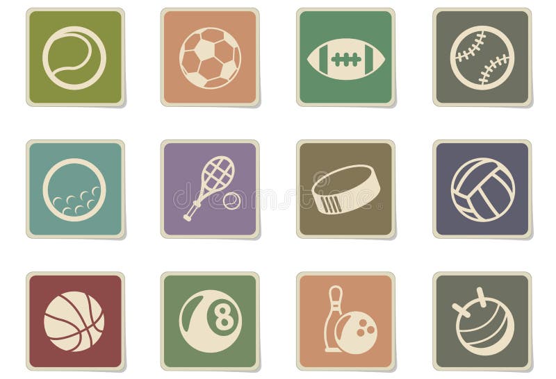 Sport balls icon set stock vector. Illustration of baseball - 121868071
