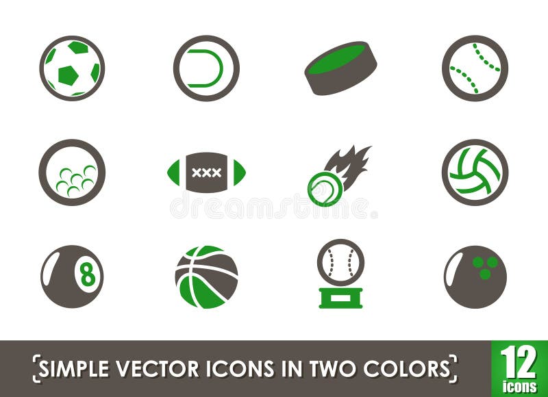 Sport Balls Simple Vector Icons Stock Vector - Illustration of ...