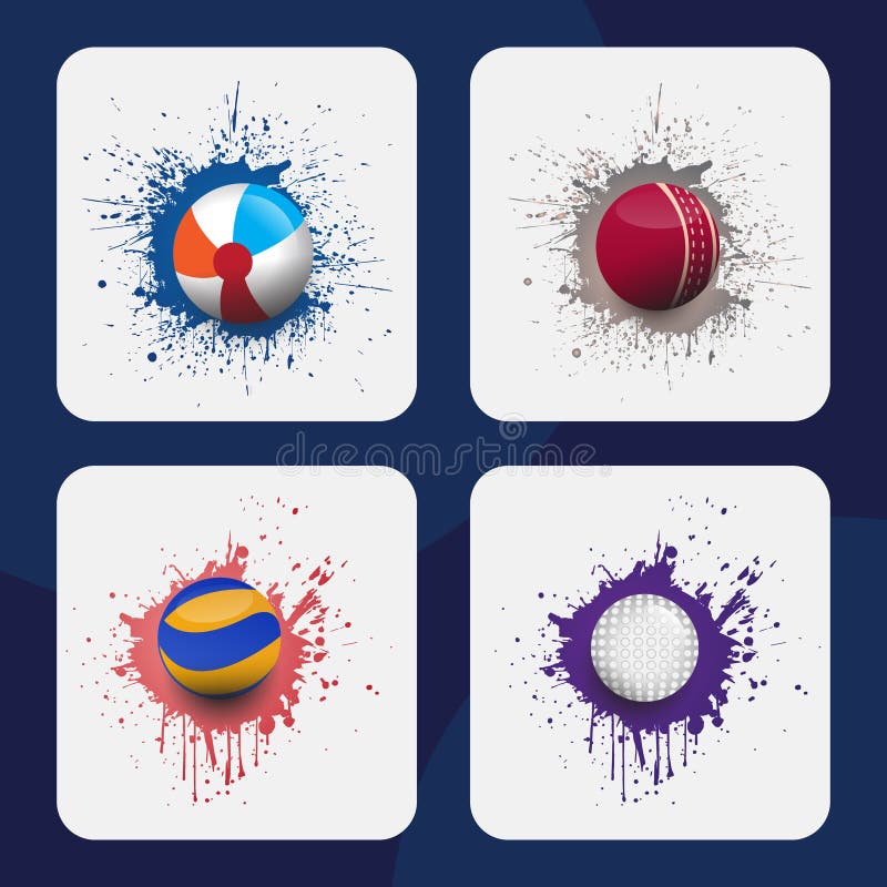 Sport Balls Splatter Vector Art Design Stock Vector - Illustration of ...
