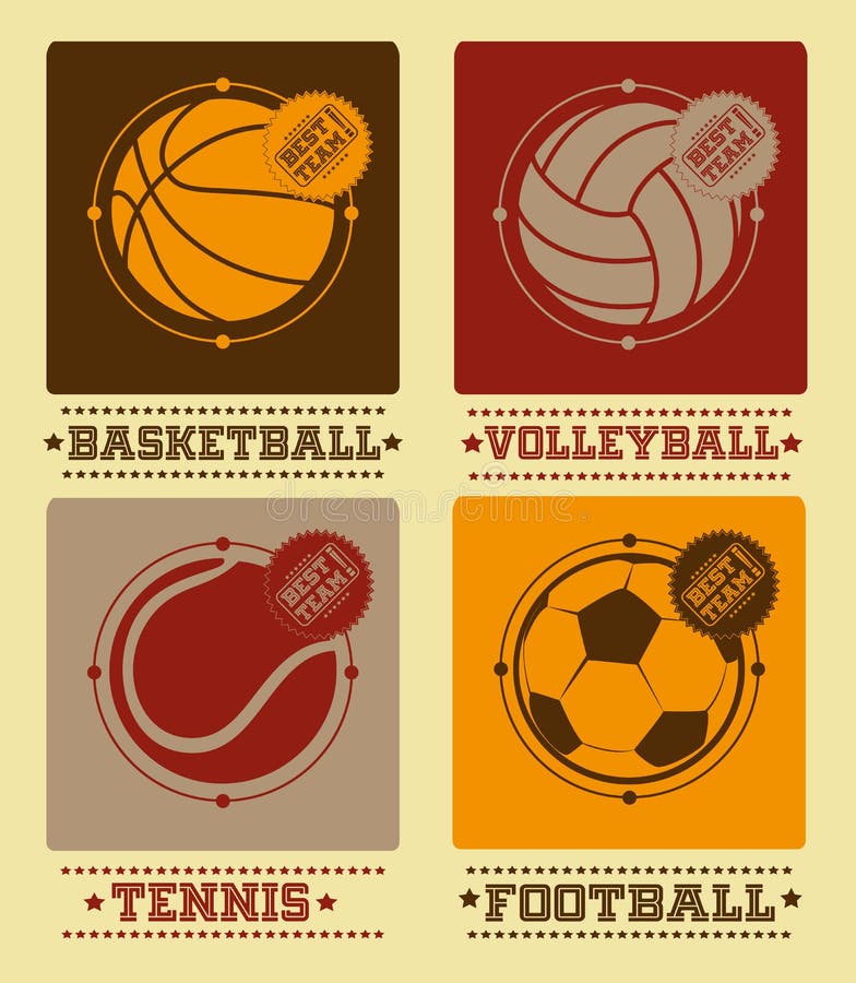 Sports balls logos, emblem stock vector. Illustration of ball - 52104082