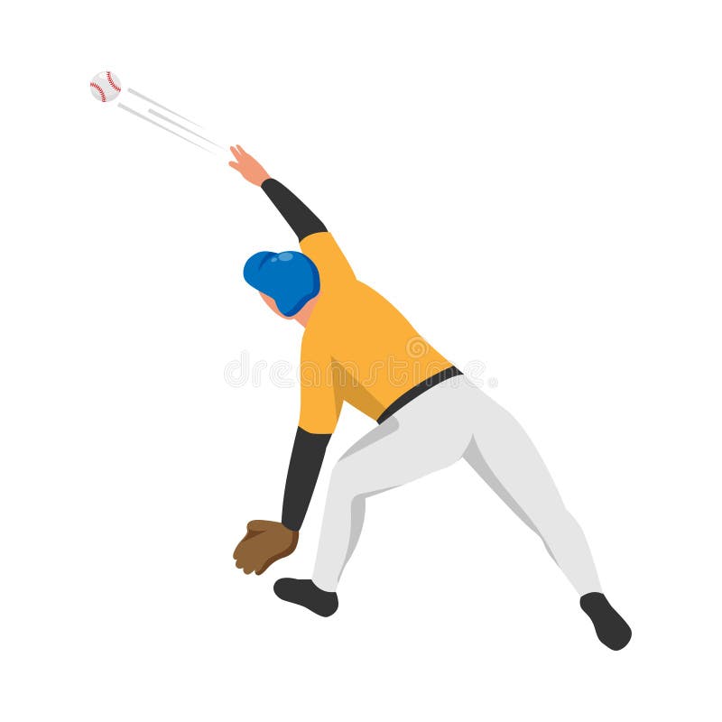 Sport Baseball Player Vector. Classic Uniform. Player Pitching on Field ...