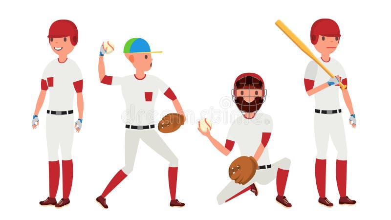 Professional Baseball Player Vector. Powerful Hitter. Dynamic Action on ...