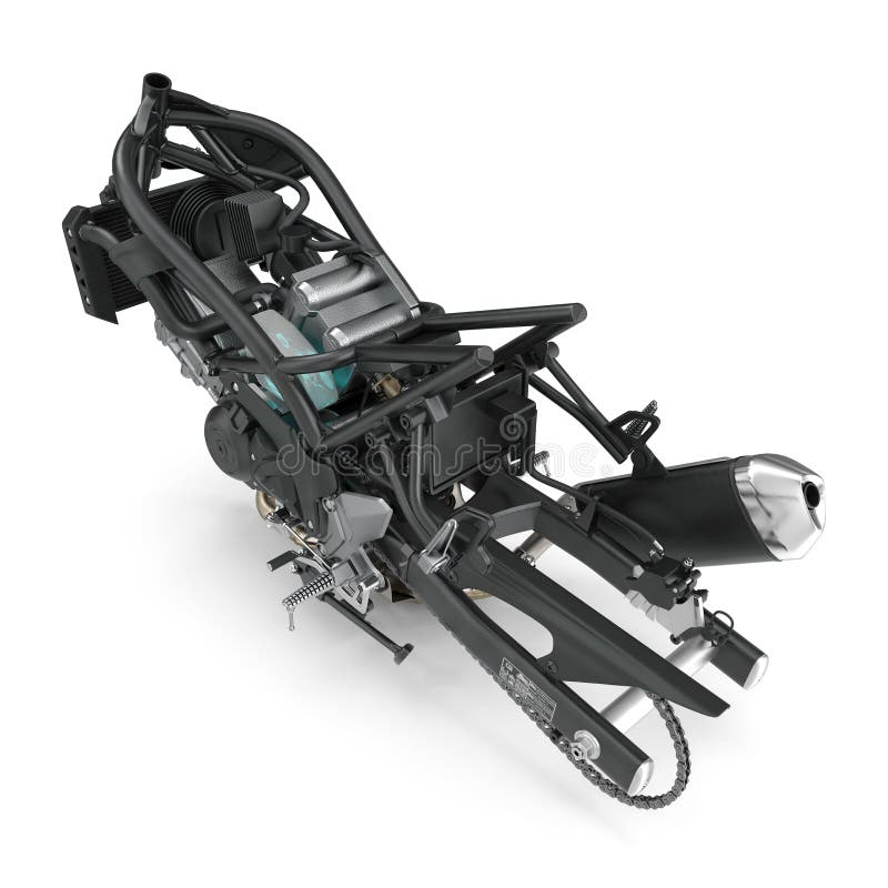 Sport Bike Engine 3d Illustration on White Background Isolated Stock ...