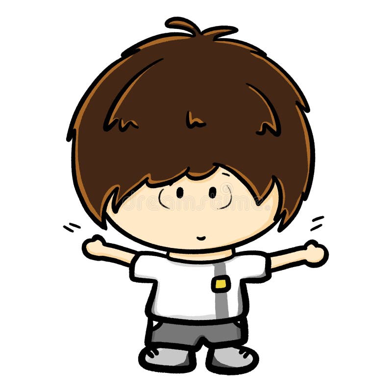 Little Sportswear Boy Opens Arms, Outstretched Arms Kid Cartoon ...
