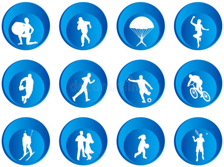 Sport buttons stock vector. Illustration of aerobic, active - 5781610
