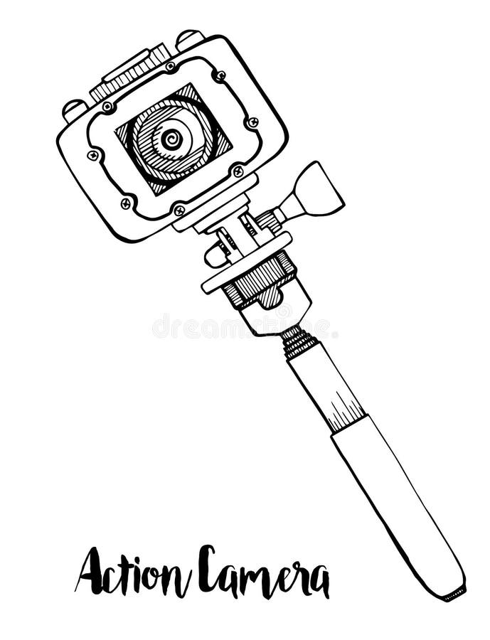 Sport Camera, Action Camera Isolated on White Background. Vector ...