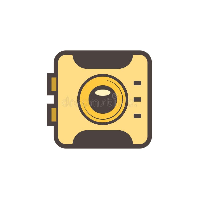 Sport camera icon stock vector. Illustration of black - 184358931