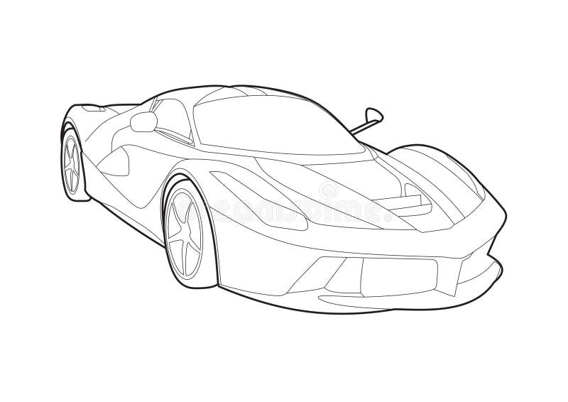 Ferrari Car Line Drawing Stock Illustrations – 25 Ferrari Car Line ...