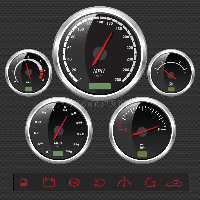 Sport Car Dials stock vector. Illustration of miles, extreme - 17527658