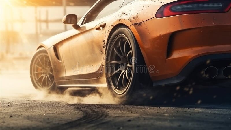 Sport Car Drifting on the Track. AI Generated Stock Illustration ...
