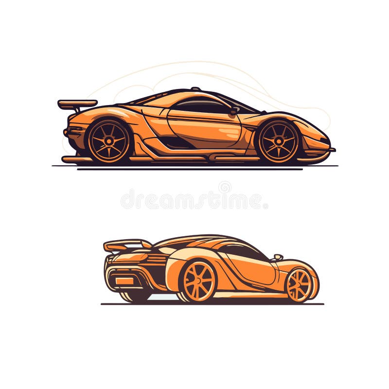 Sport Car Logo Icon Flat Vector Design Template Side View Stock ...