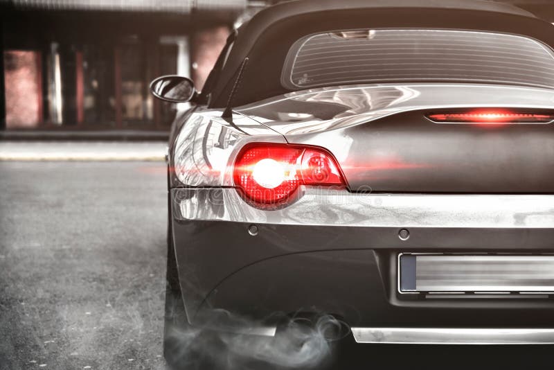 Sport Car, Rear View, Exhaust Pipe Stock Image - Image of design ...