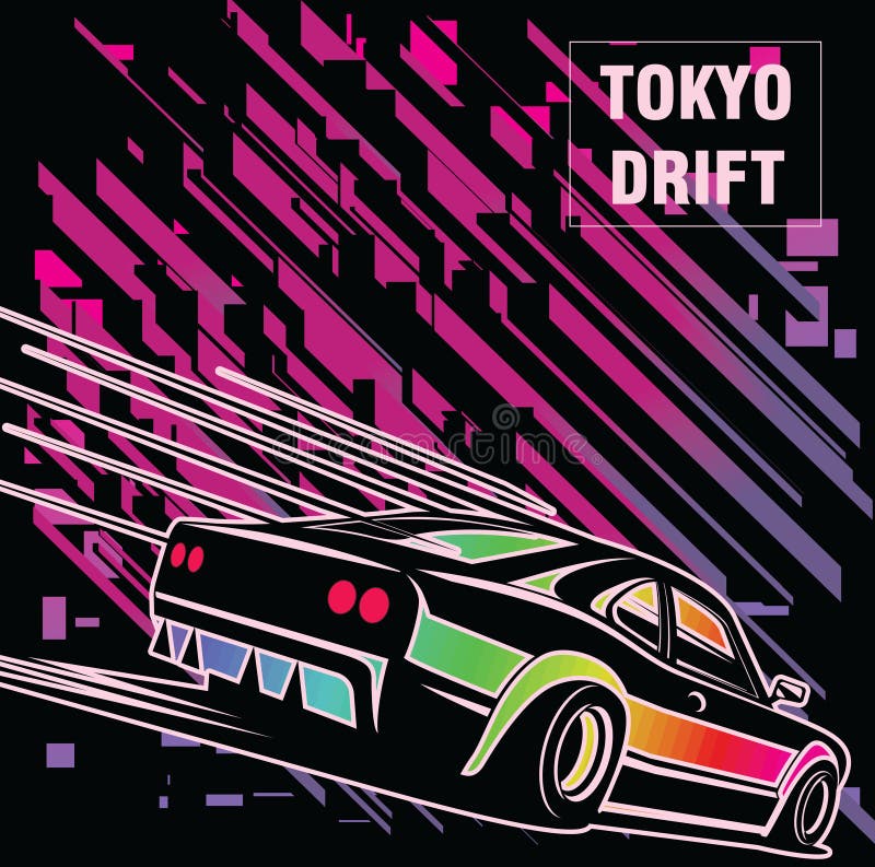 Speed Driving Black Car Silhouette Motion Lines Stock Illustrations ...