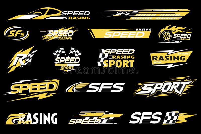 Sport Car Stickers stock vector. Illustration of flat - 365089408