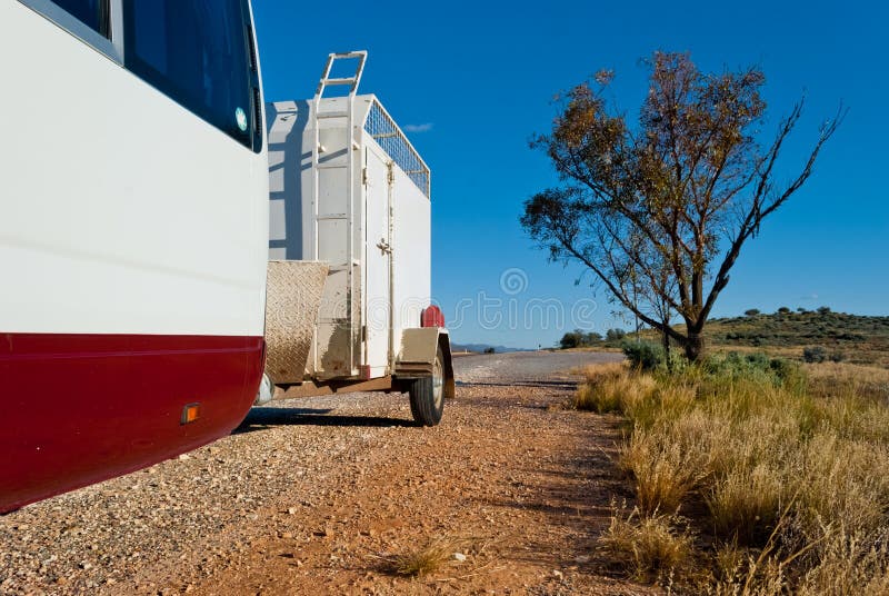 Desert Trailer Park stock photo. Image of sunny, aluminium - 28860878