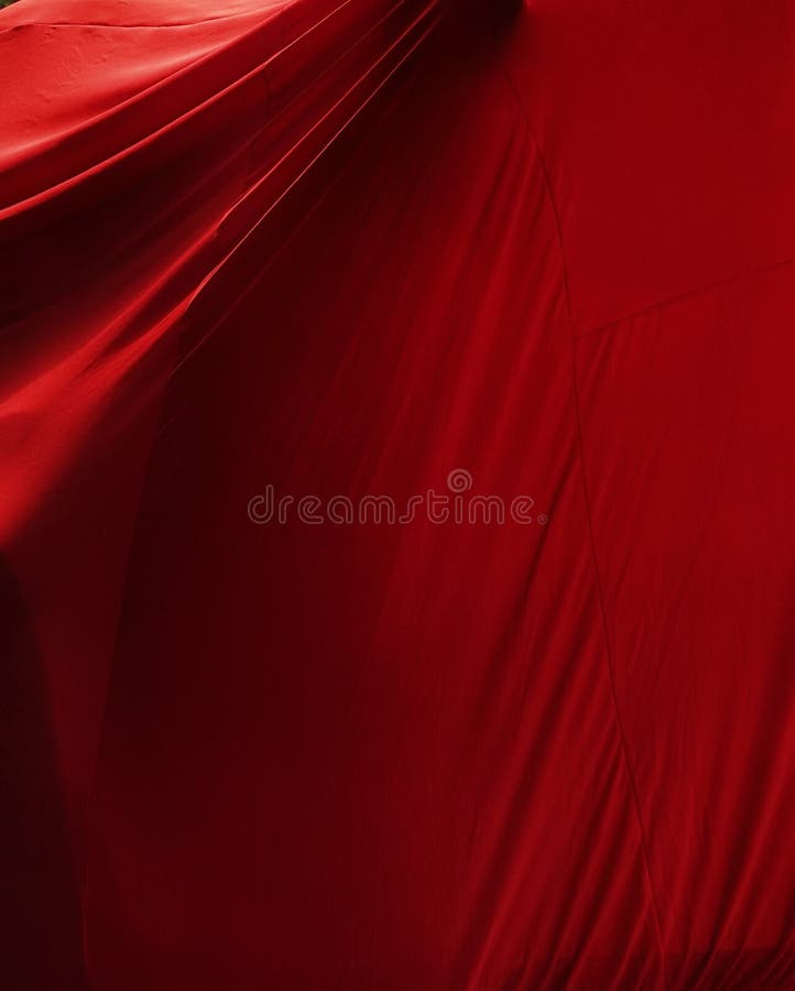 Sport Car Under a Red Sheet on the Streets of Sinaia Stock Photo ...