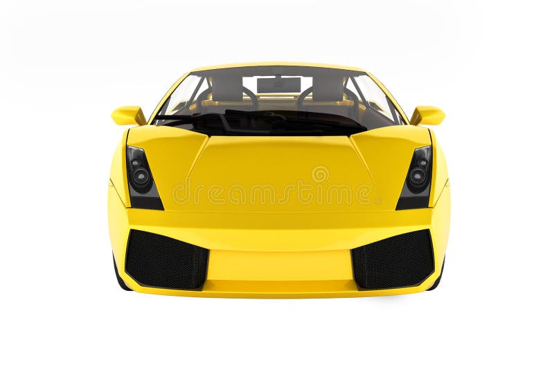 Sport Car Vehicle Front View without Shadow on White Background 3d ...