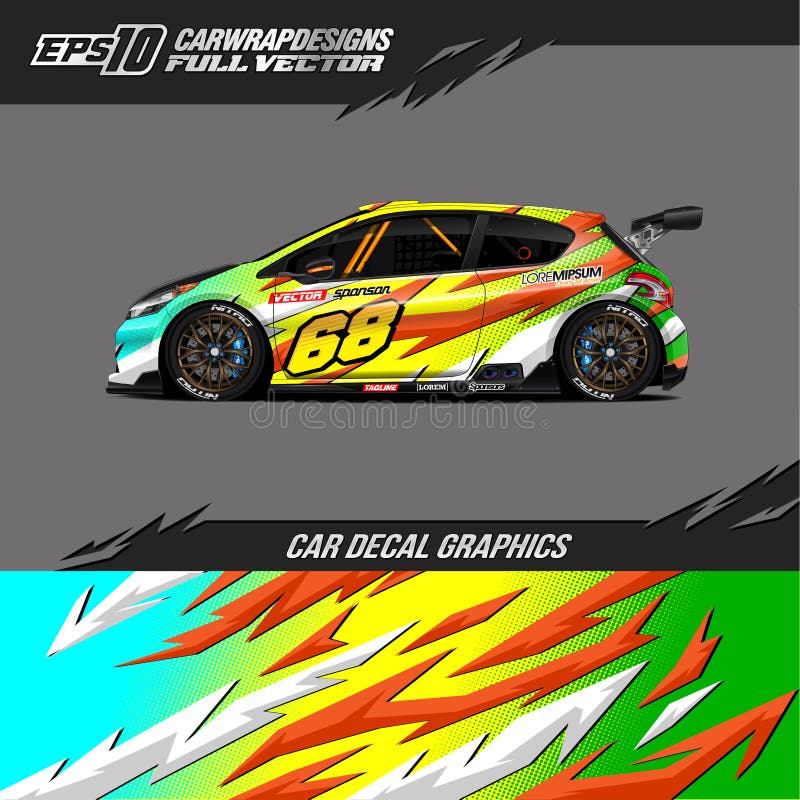 Car Wrap Decal Designs. Abstract Racing and Sport Background for Racing ...