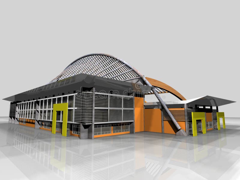 Structure of the Sport Center in 3D Model Stock Illustration ...