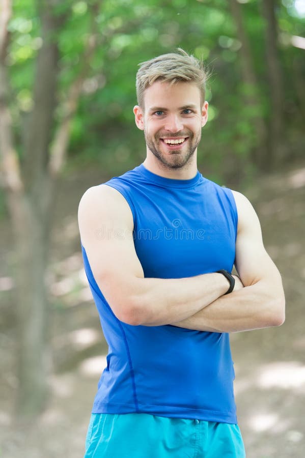 Sport Challenge. Confident and Physically Strong. Athlete Outdoors ...