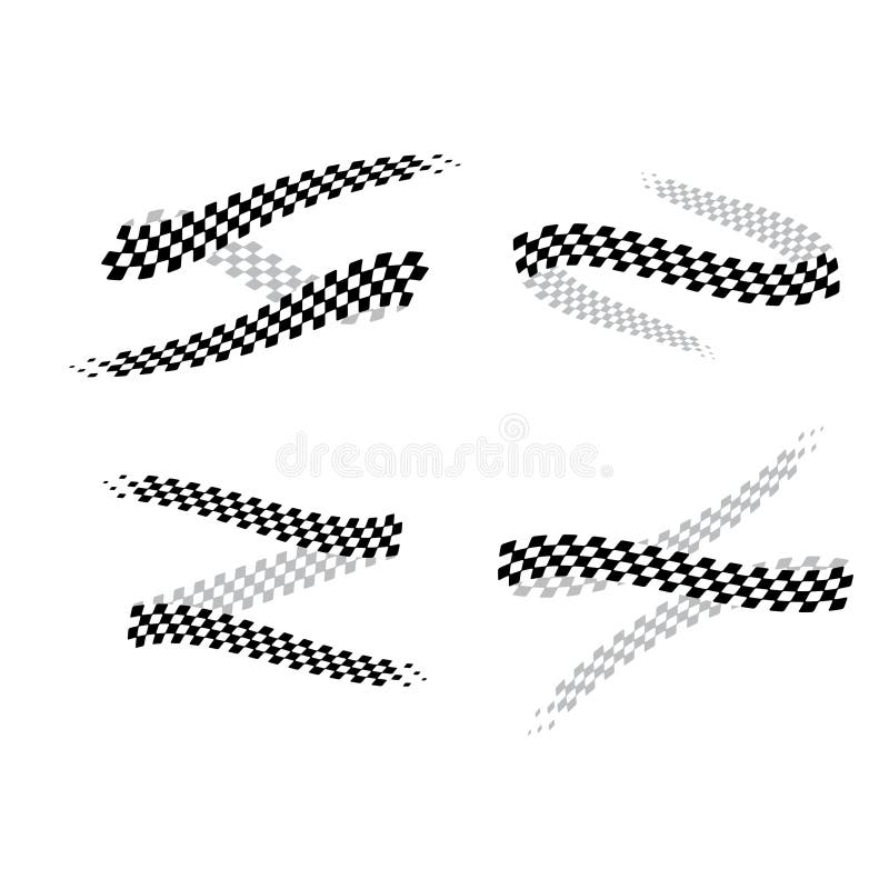 Sport Checkered Flag Ribbons Stock Vector - Illustration of motorized ...