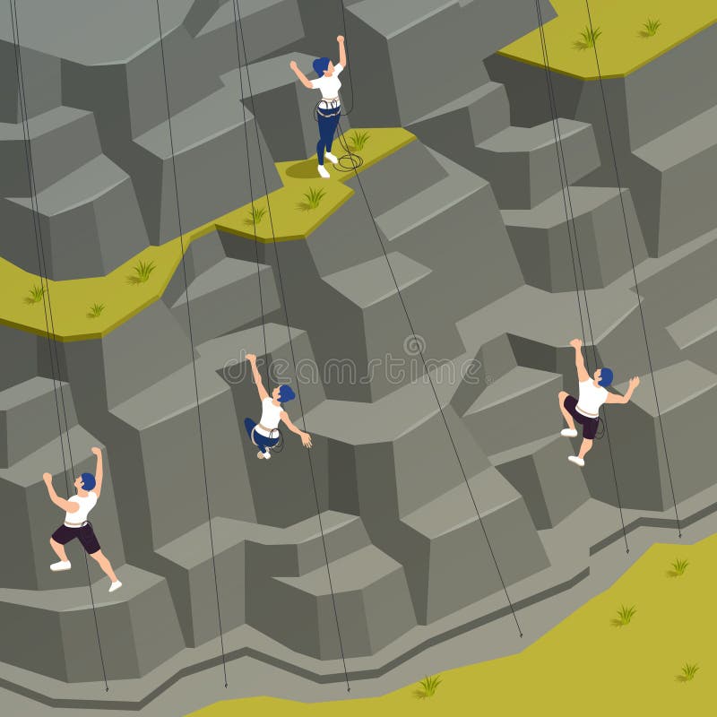 Sport Climbing Isometric Composition Stock Vector - Illustration of ...