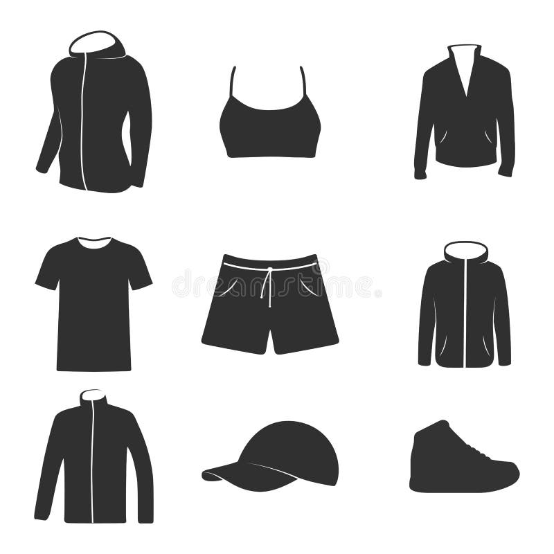 Clothing icons stock vector. Illustration of sportswear - 50202702