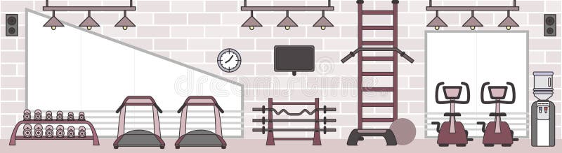 Sport club interior stock vector. Illustration of drawing - 116637159