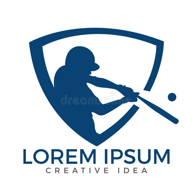 Baseball Player Logo Design. Stock Vector - Illustration of soft ...
