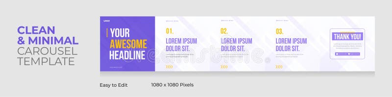 Clean Carousel Template for Bold, Structured Messaging Stock ...
