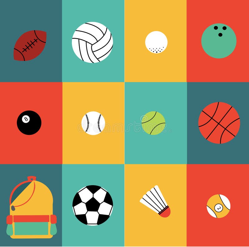 Set of Sport Sport Color Logos Stock Vector - Illustration of ...