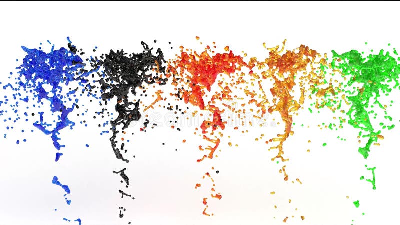 Sport Color Mix Liquid on White Back 3d Stock Illustration ...