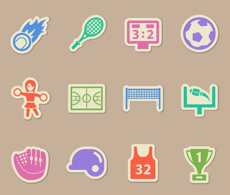 Sport color paper stickers stock vector. Illustration of flame - 246115405