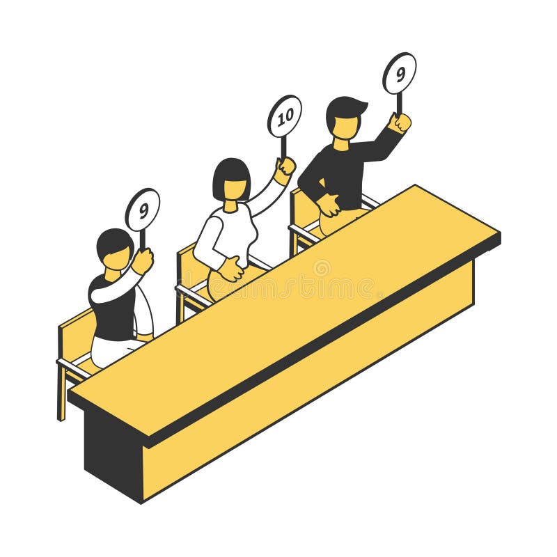 Competition Judges Vector Illustration Stock Vector - Illustration of ...