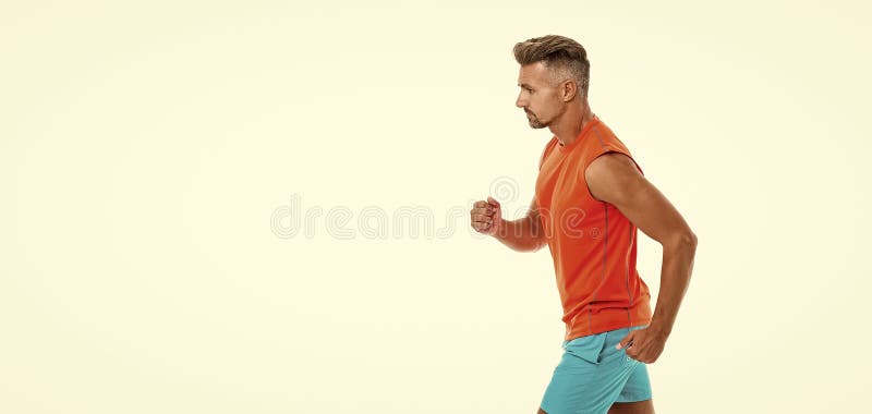 Sport Competition. Runner at a Long Sport Run, Copy Space. Runner Run ...