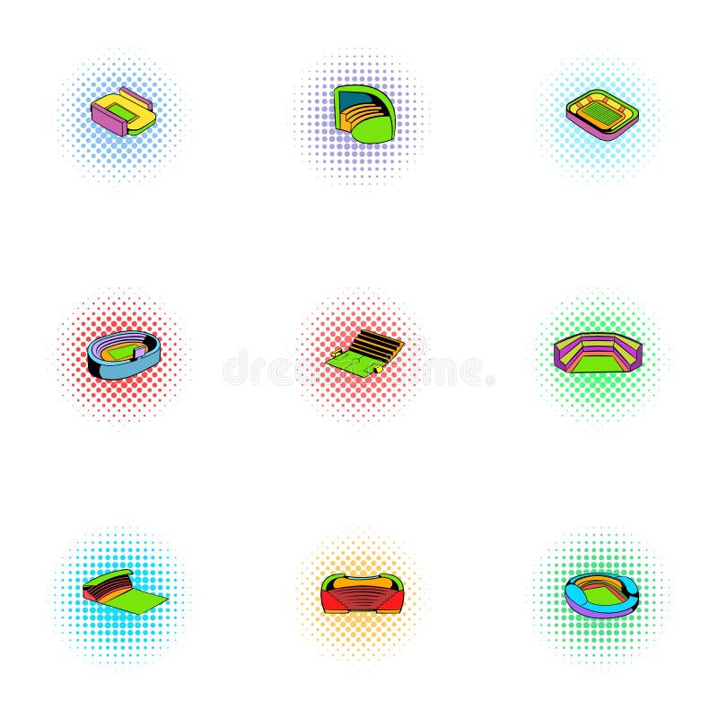 Sport Complex Icons Set, Pop-art Style Stock Vector - Illustration of ...