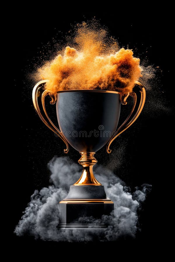 Sport Cup Trophy with Smoke Cinematic Light Stock Photo - Image of ...