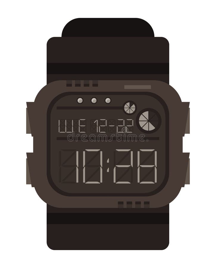 Sport digital watch stock vector. Illustration of minutes - 266768198