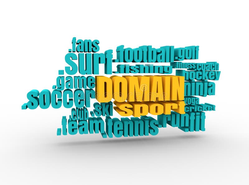 Sport domain names cloud stock illustration. Illustration of search ...