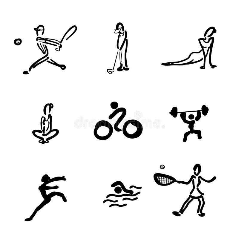 Sport drawing icons stock vector. Illustration of control - 50555011