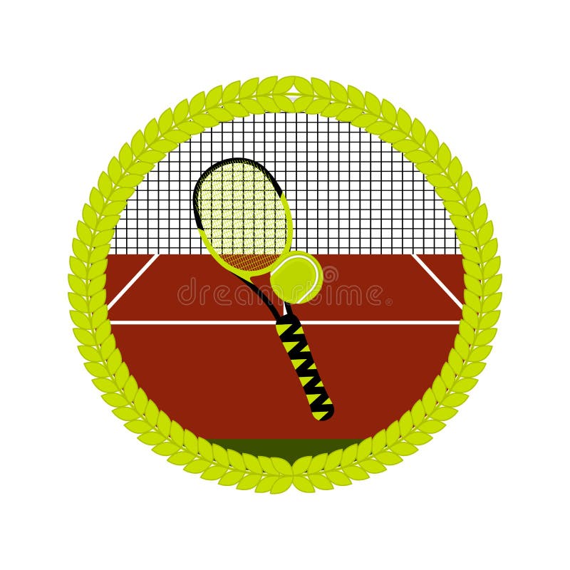 Sport Emblem with a Tennis Field and a Racket Stock Vector ...