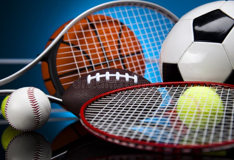 Four Sport, a Lot of Balls and Stuff Stock Photo - Image of equipment ...
