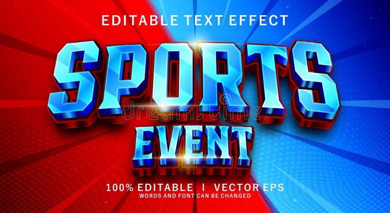 Sport Event 3d Vector Text Effect with Modern Style Design Stock Vector ...